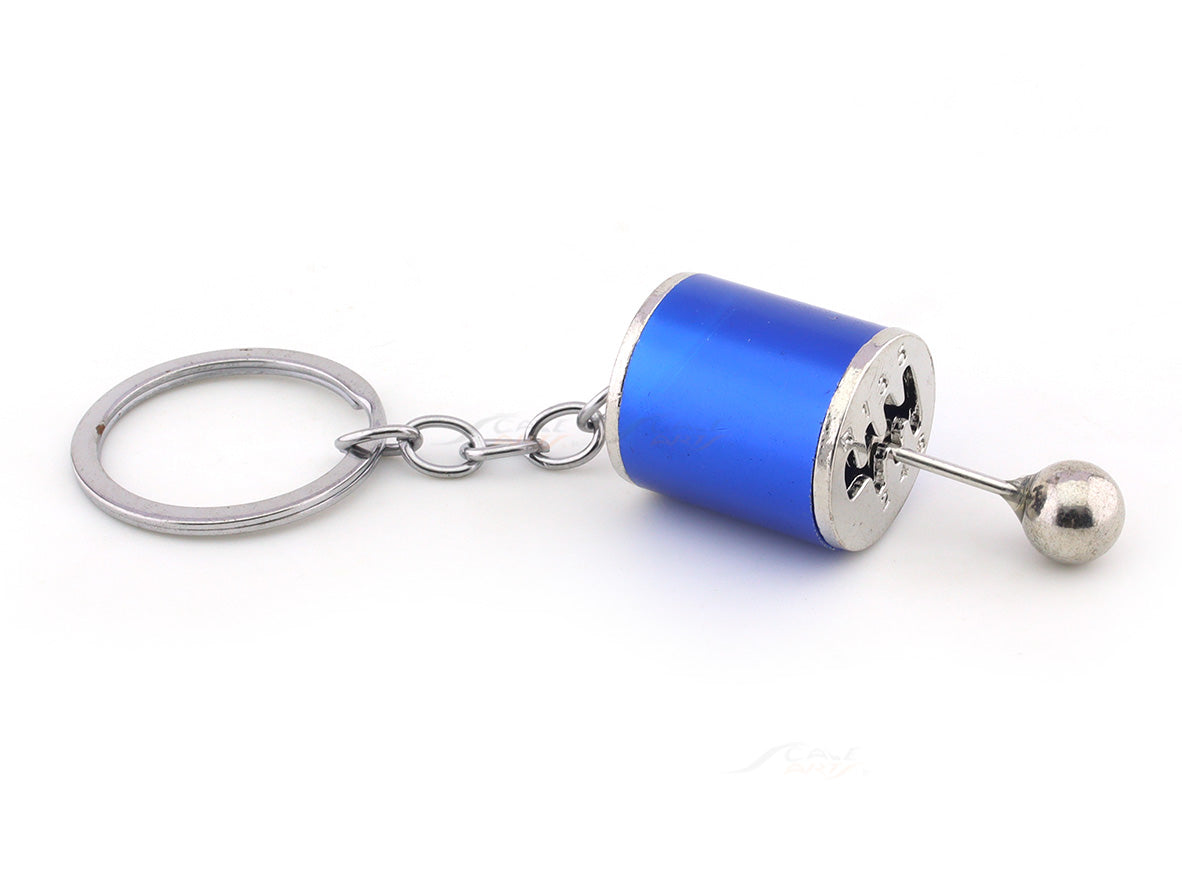 Gear shifter blue metal keyring / keychain | Scale Arts India