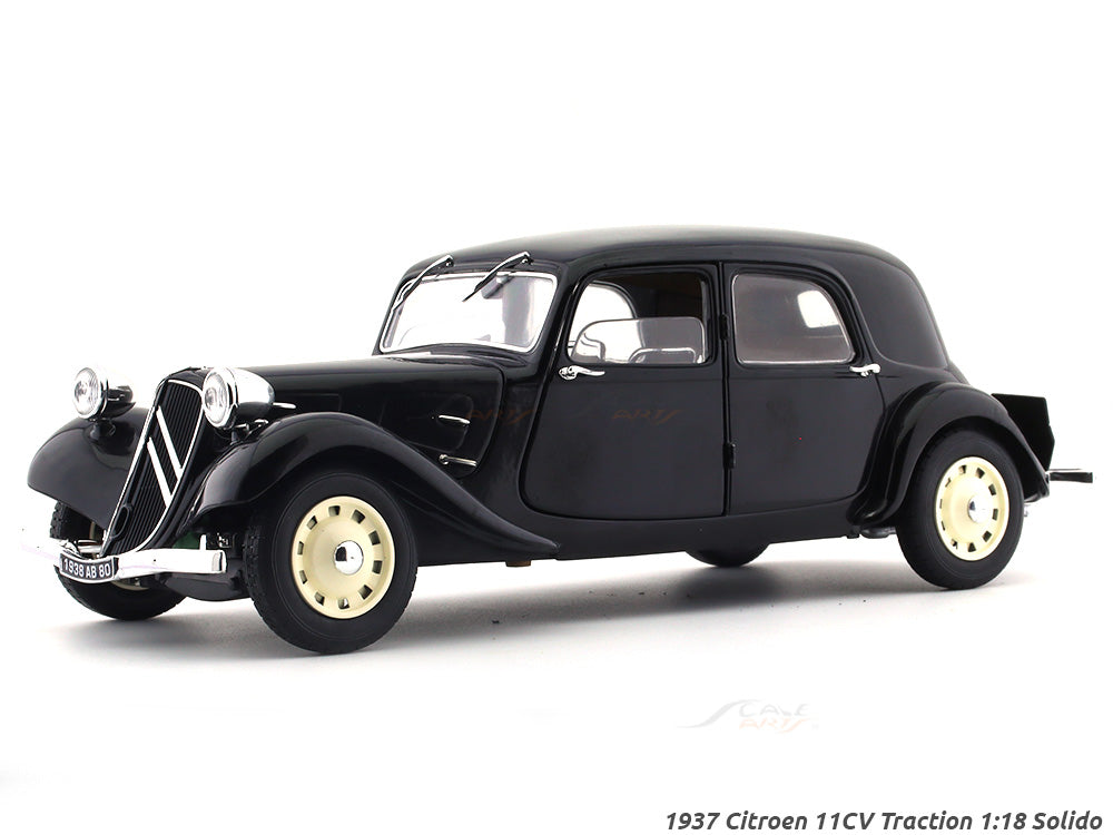Solido 1:18 1937 Citroen 11CV Traction black diecast Scale Model collectible | Scale Arts India