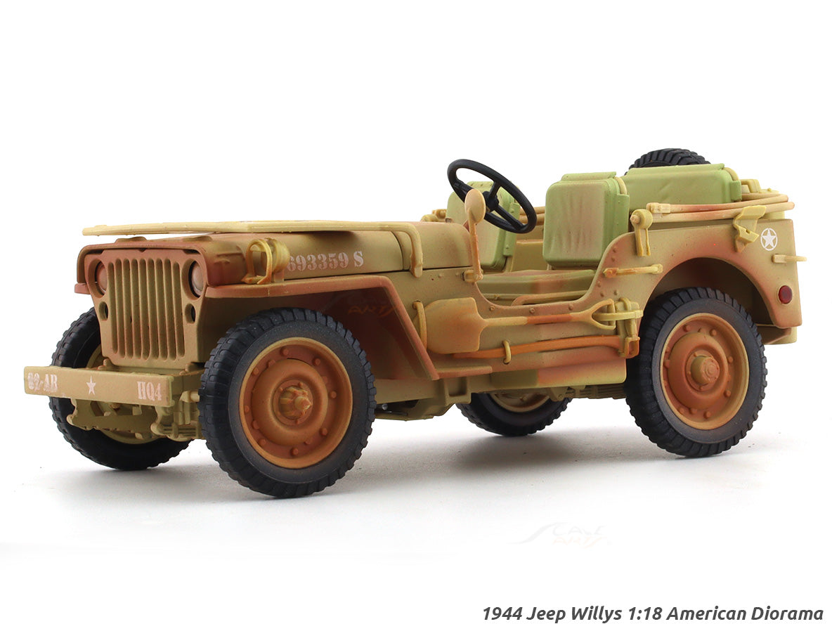 1944 Jeep Willys Desert 1:18 American Diorama diecast scale model car ...