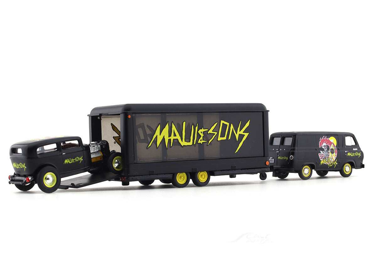 1964 Ford Econoline Truck “MAUI & SONS” & 1932 Ford Tutor Sedan 1:64 M2 ...