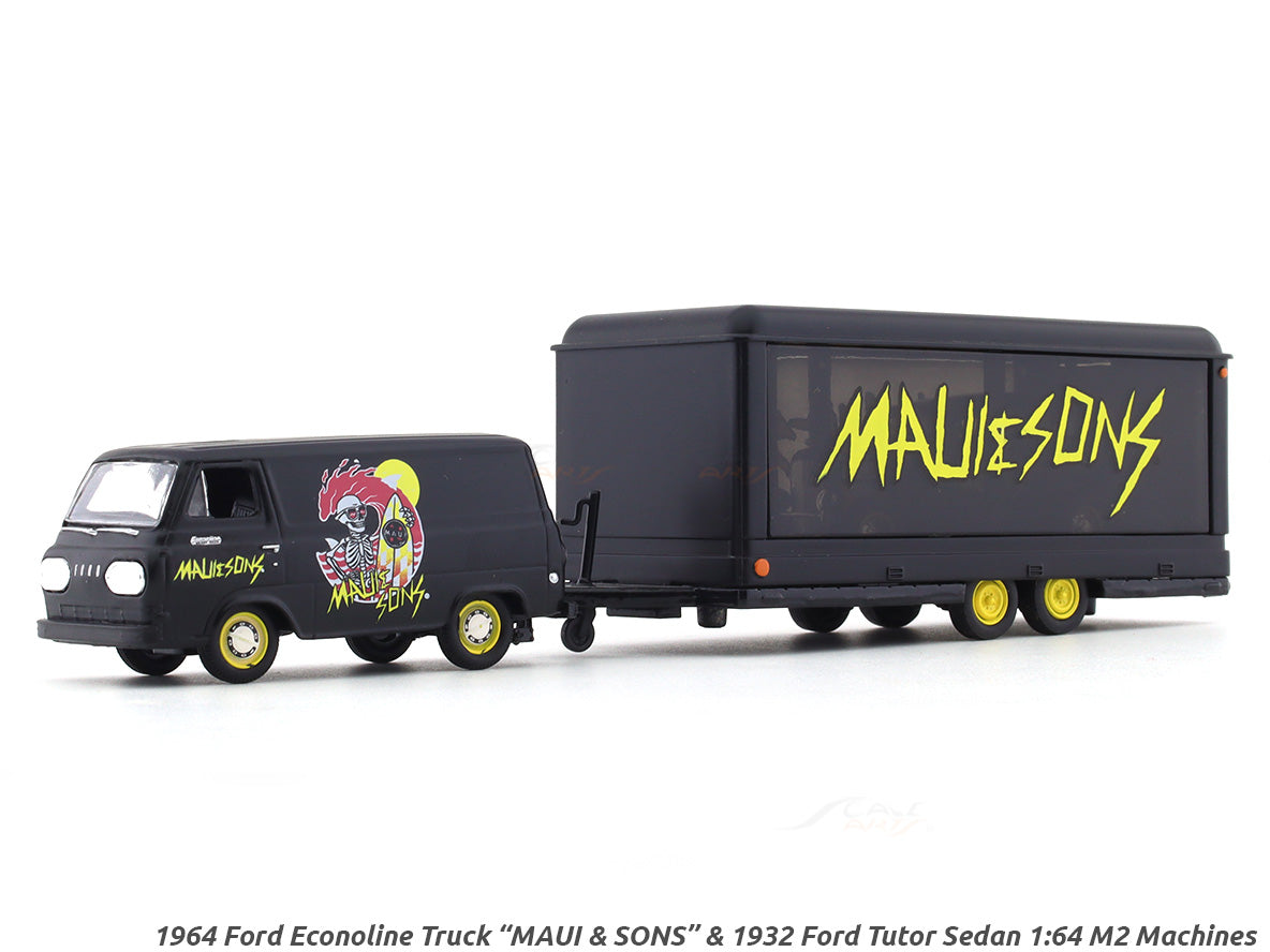 1964 Ford Econoline Truck “MAUI & SONS” & 1932 Ford Tutor Sedan 1:64 M2 ...