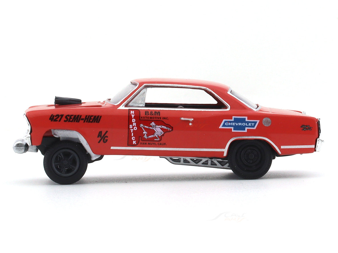 1967 Chevrolet Nova Gasser red 1:64 M2 Machines diecast scale car ...