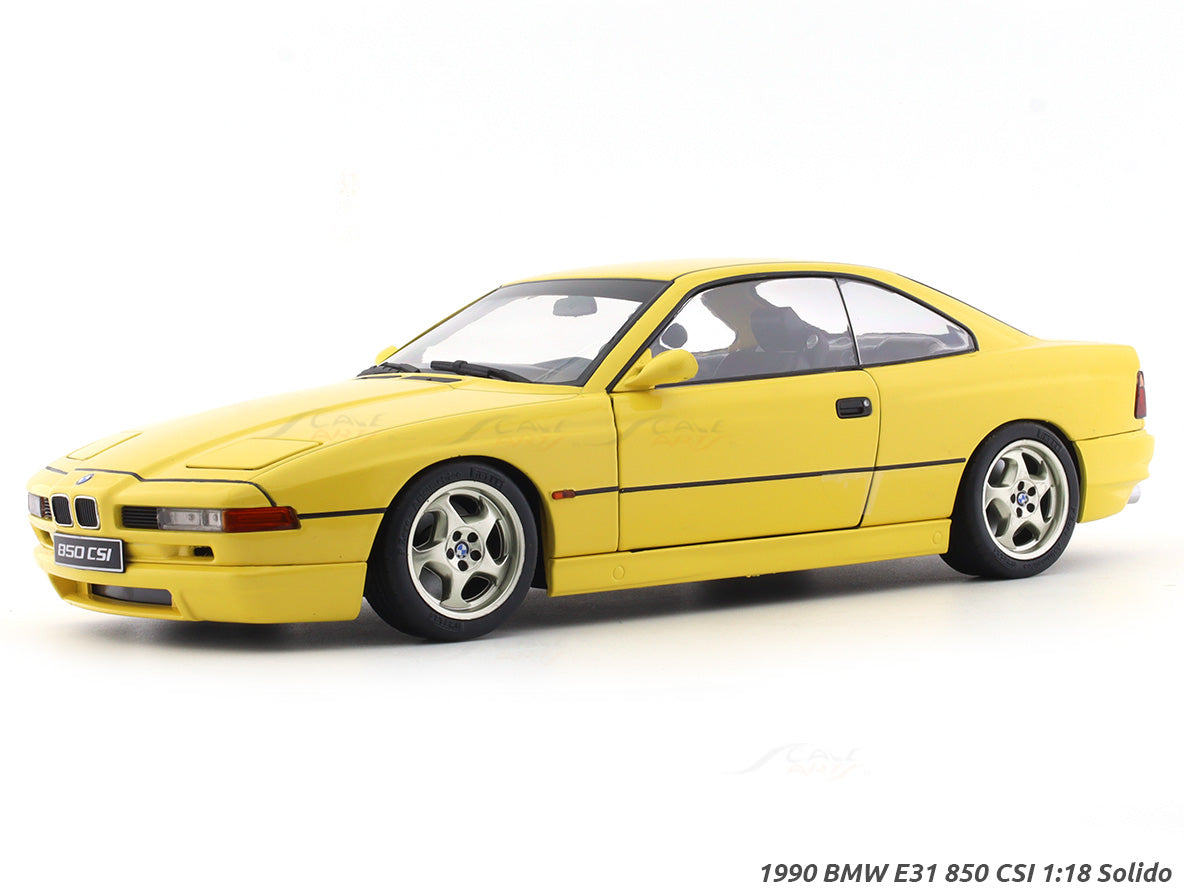 1990 BMW E31 850 CSI Yellow 1:18 Solido licensed diecast scale model ...