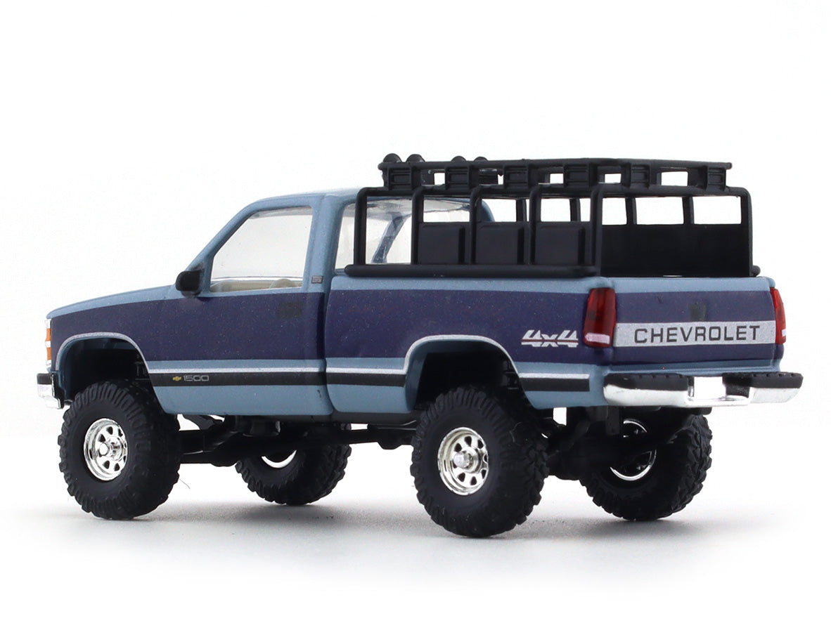 1993 Chevrolet Silverado 1500 4x4 blue 1:64 M2 Machines diecast scale ...