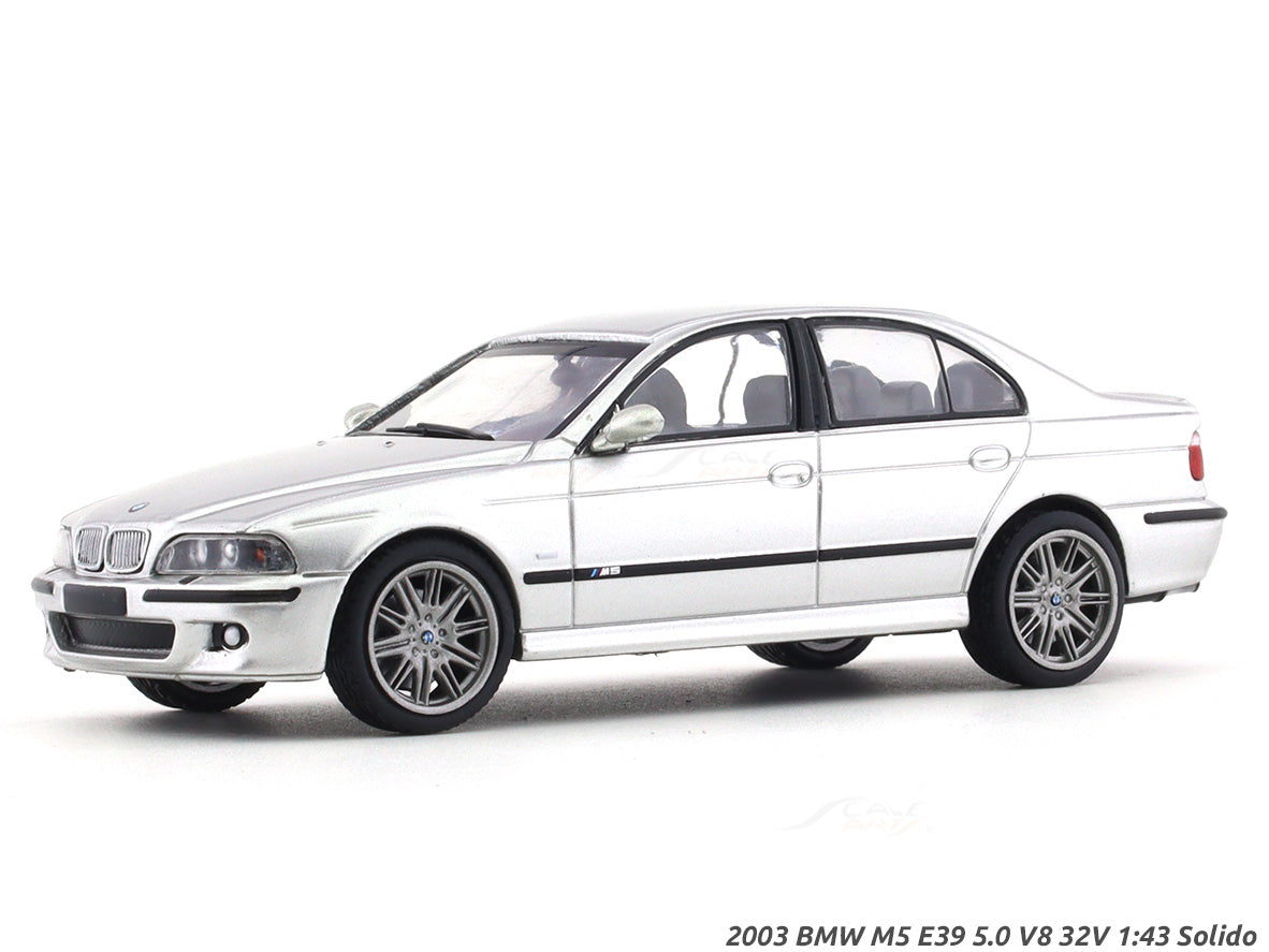 2003 BMW M5 E39 5.0 V8 32V silver 1:43 Solido diecast scale model car ...