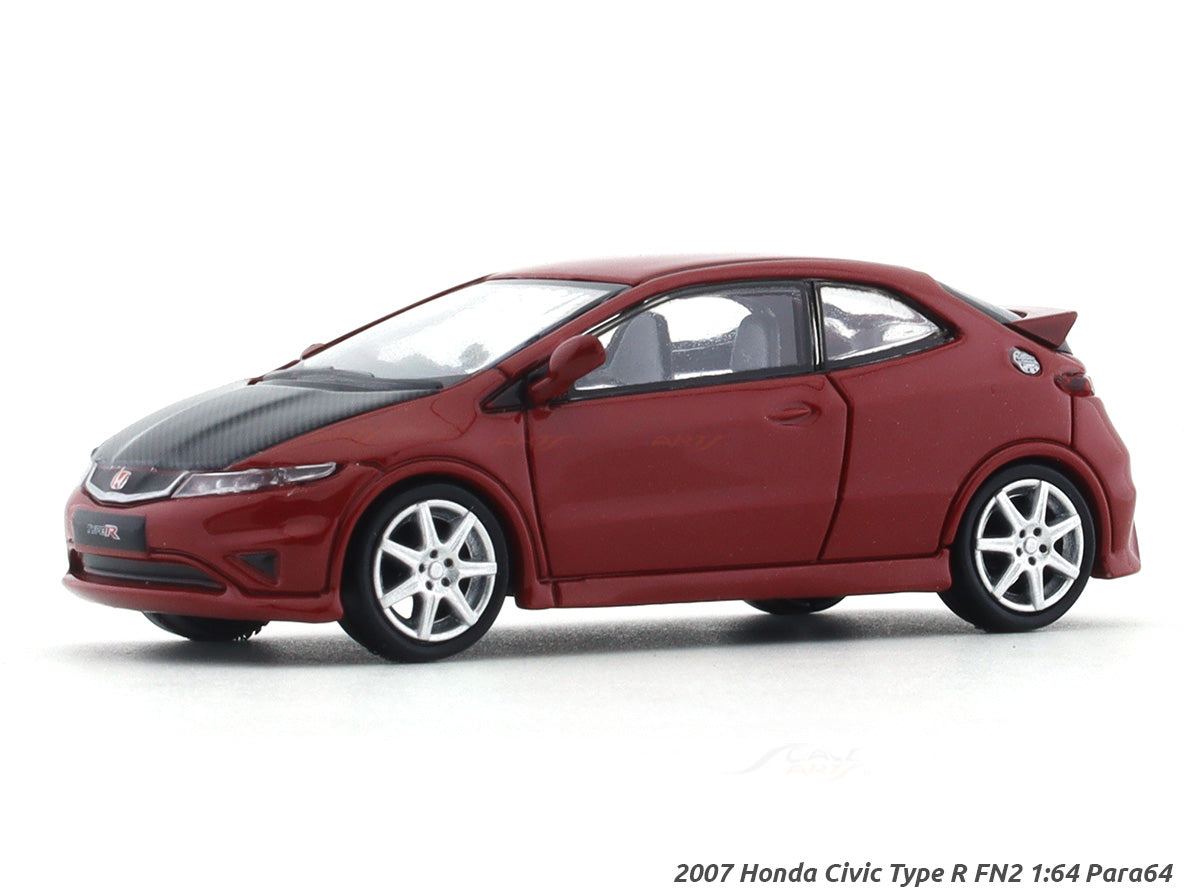 2007 Honda Civic Type R FN2 Red/carbon hood 1:64 Para64 diecast scale ...