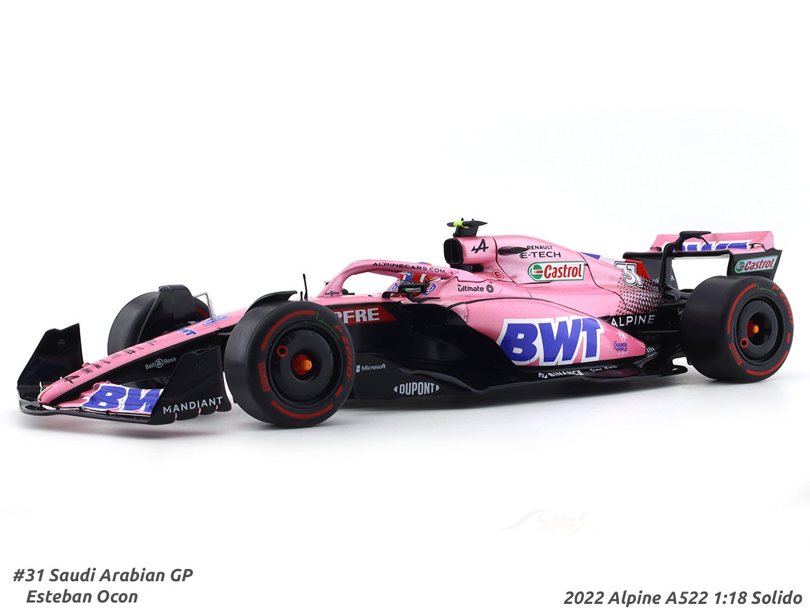 2022 Alpine A522 #31 Esteban Ocon Saudi Arabian GP 1:18 Solido diecast ...