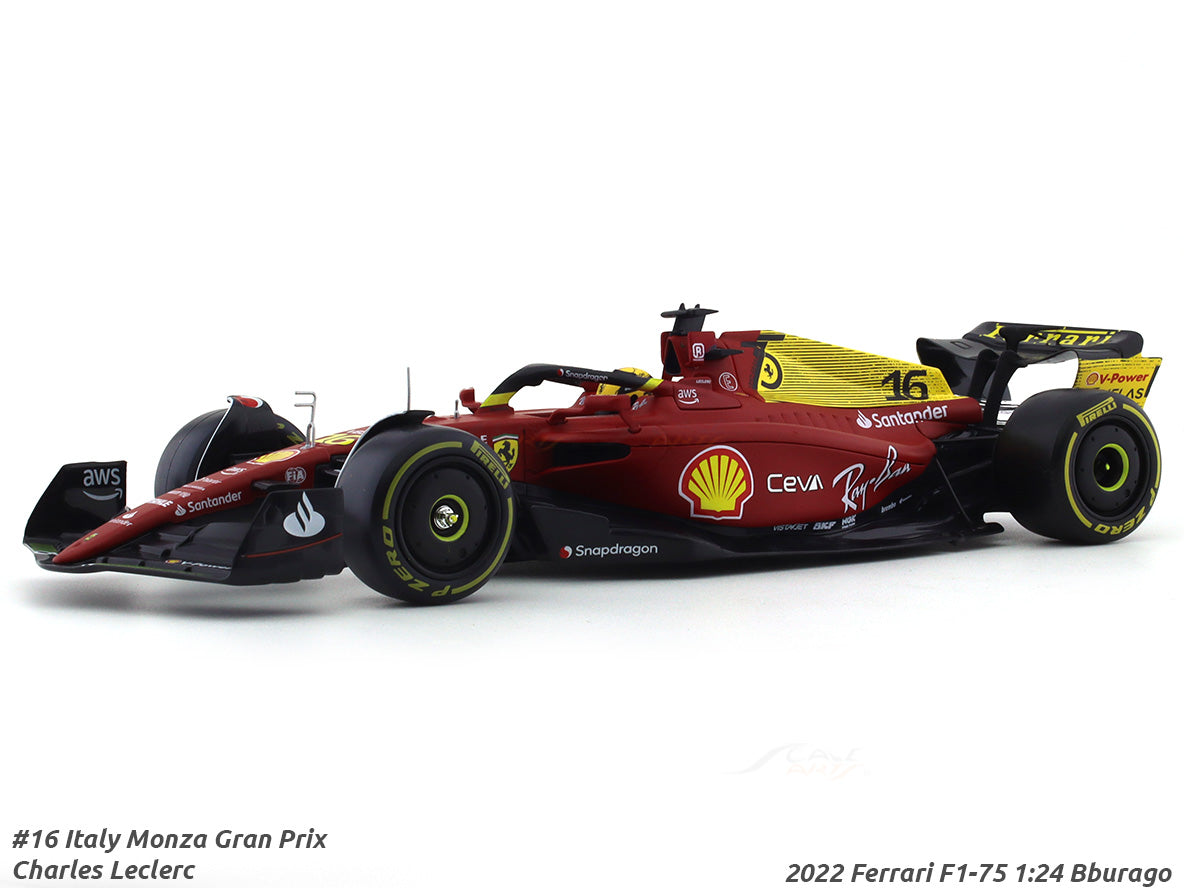 2022 Ferrari F1-75 #16 Charles Leclerc 1:24 Bburago Formula One scale ...