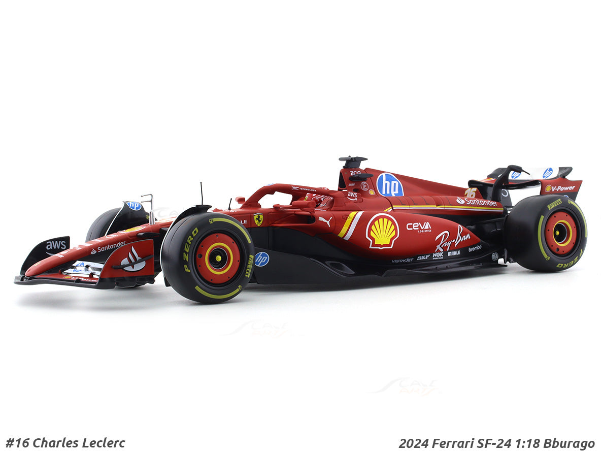 2024 Ferrari SF24 #16 Charles Leclerc 1:18 Bburago Deluxe edition ...