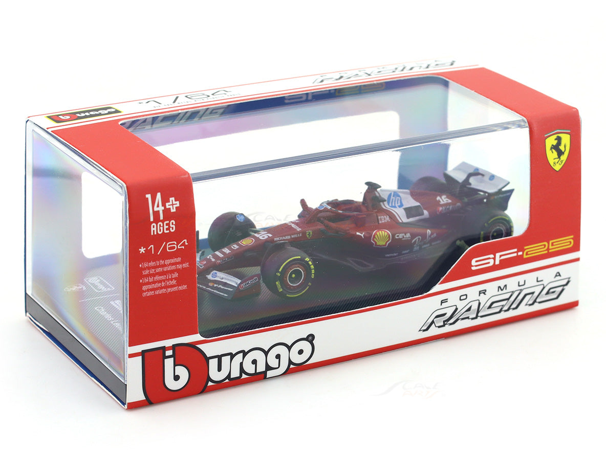 2025 Ferrari SF25 No 16 1:64 Bburago Licensed Diecast Formula 1 Scale ...