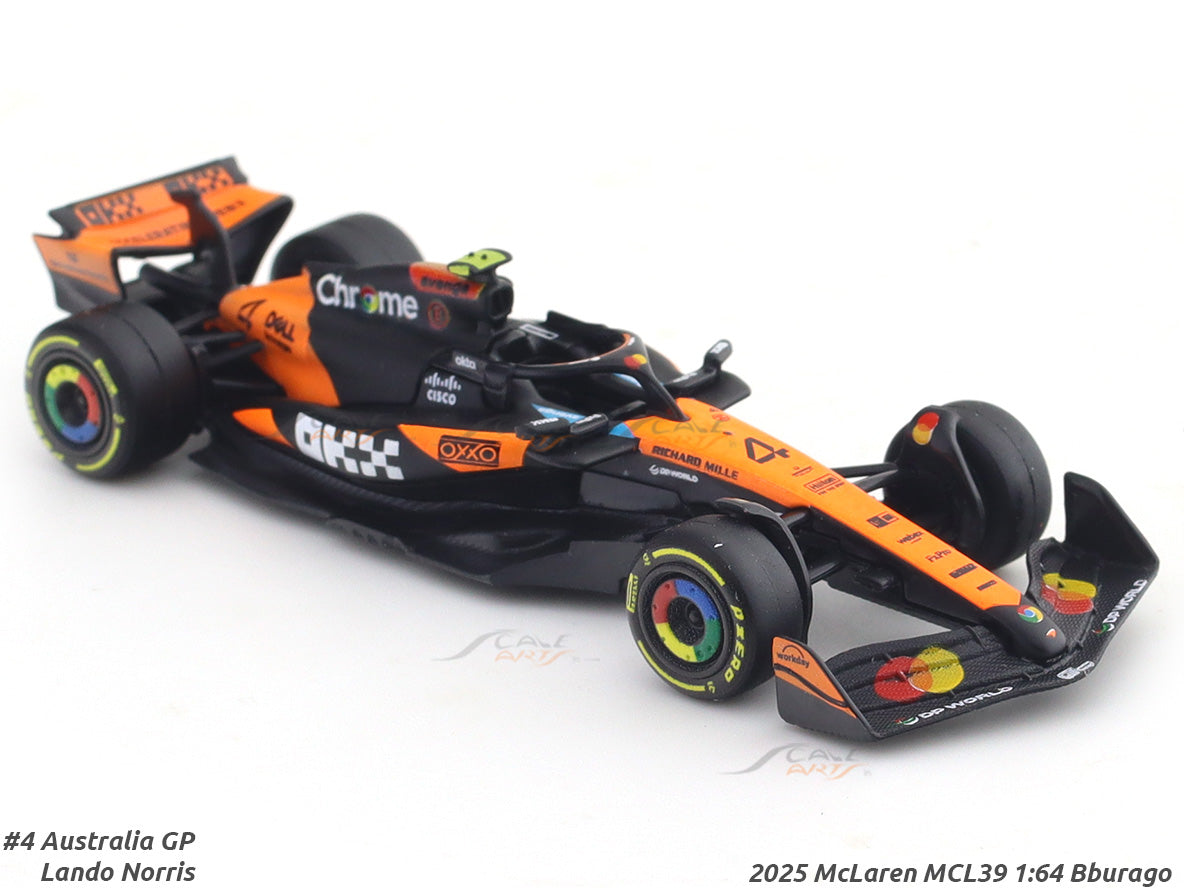 2025 McLaren MCL39 No 4 1:64 Bburago Licensed Diecast Formula 1 Scale ...