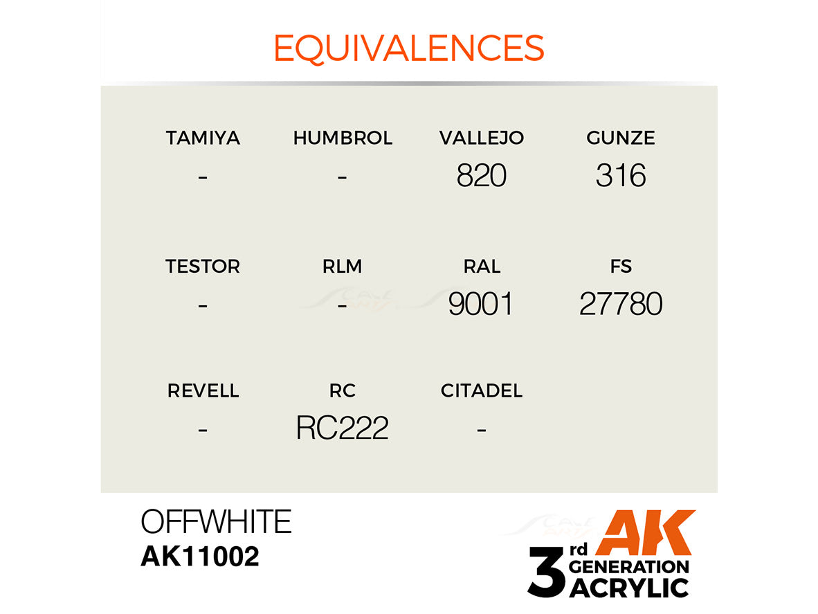 Off White 17ml AK Interactive acrylic color AK11002 | Scale Arts India