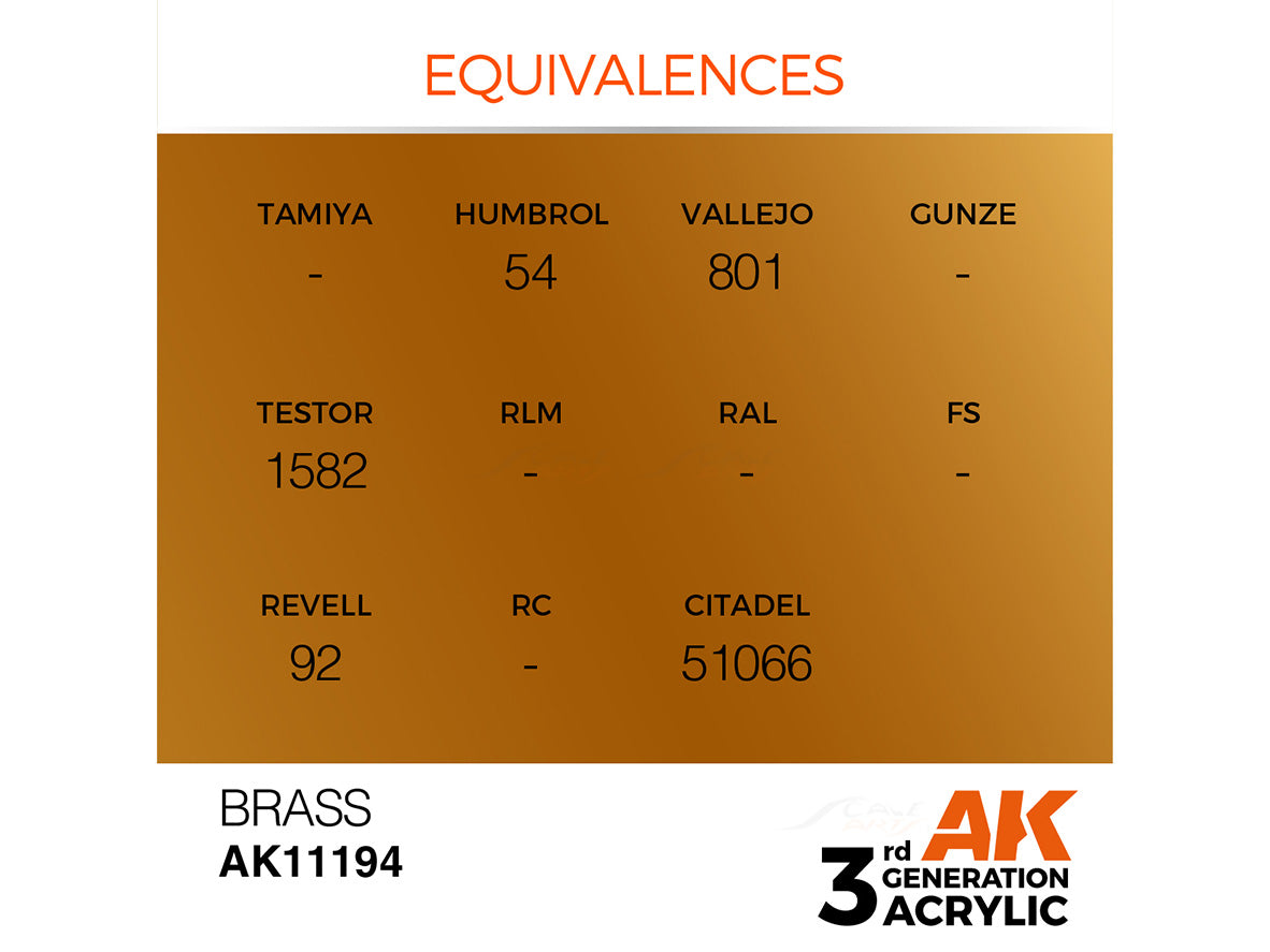 Brass 17ml AK Interactive acrylic color AK11194 | Scale Arts India
