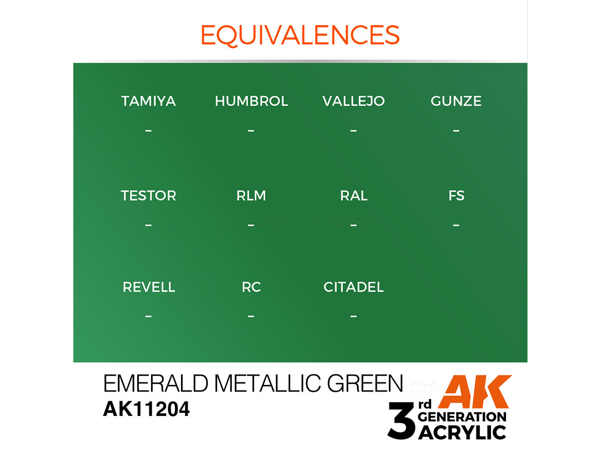 Emerald Metallic Green 17ml AK Interactive acrylic color AK11204 ...