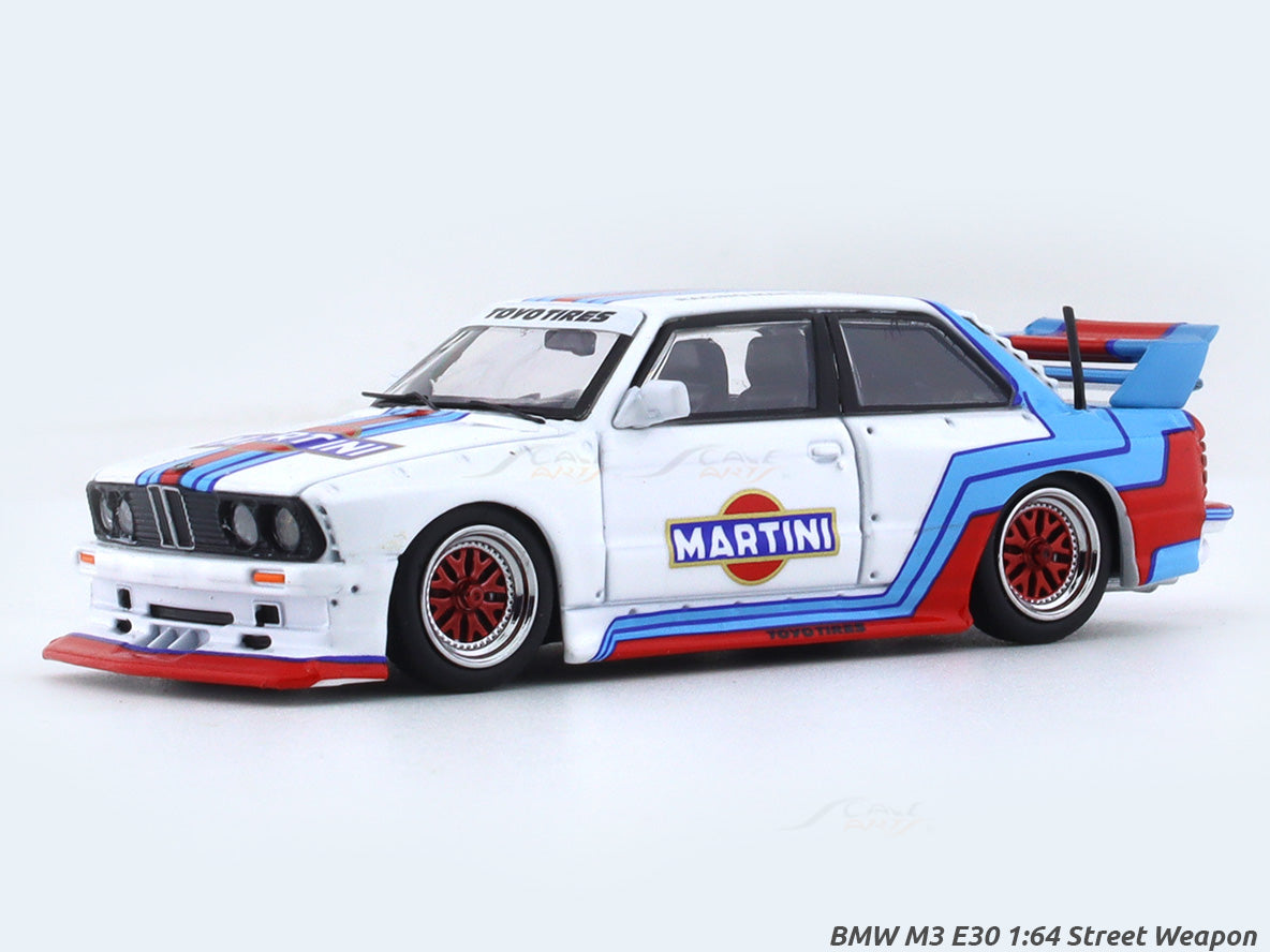 BMW M3 E30 Martini 1:64 Street Weapon diecast scale model car miniature ...