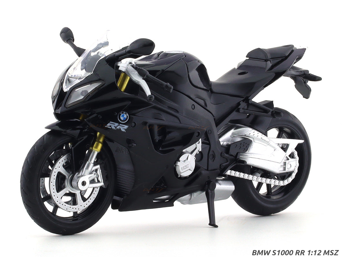 BMW S1000 RR Black 1:12 MSZ licensed diecast scale model bike ...