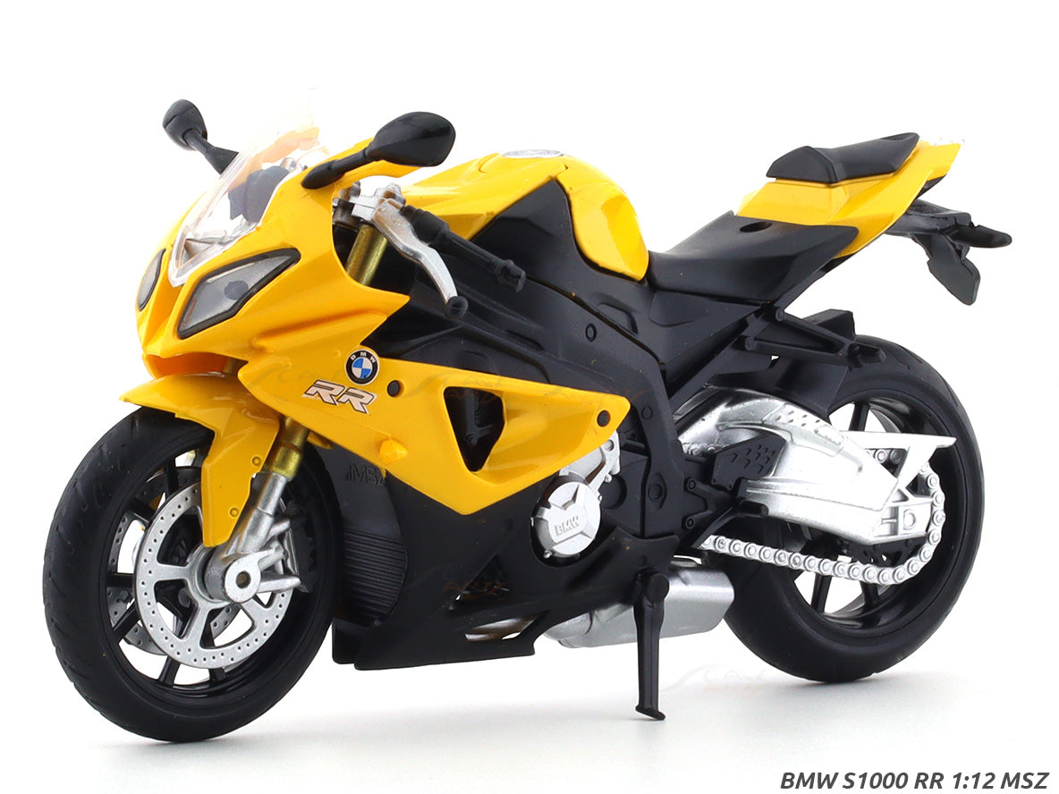 BMW S1000 RR Yellow 1:12 MSZ licensed diecast scale model bike ...