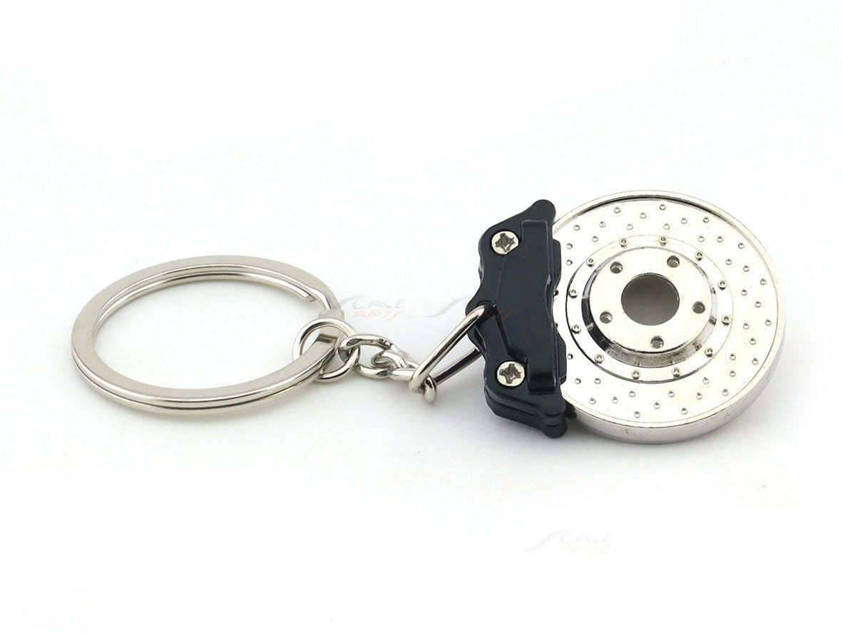 Brake Disc and Caliper black metal keyring / keychain | Scale Arts India