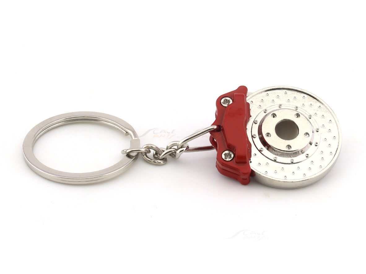 Brake Disc and Caliper red metal keyring / keychain | Scale Arts India
