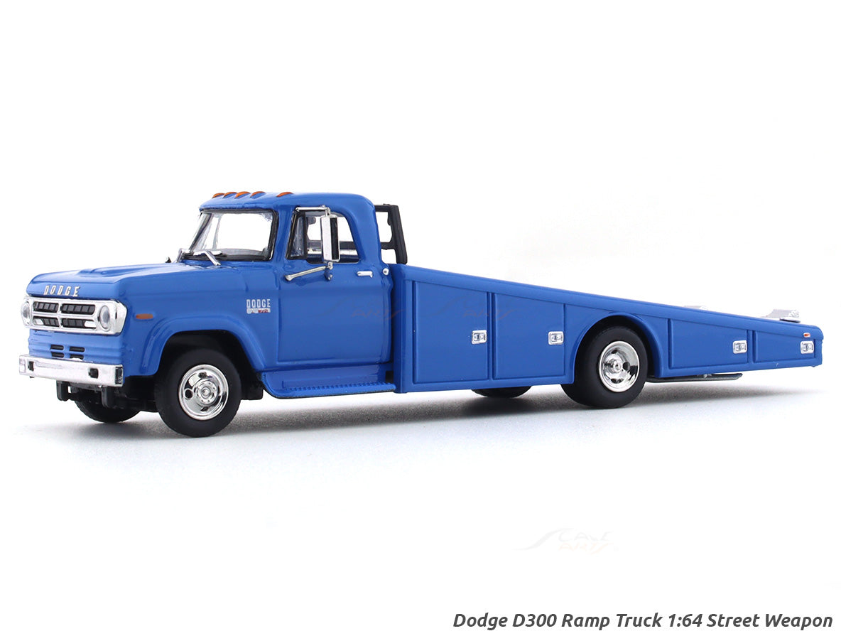 Dodge D300 Ramp Truck blue 1:64 Street Weapon diecast scale model car ...