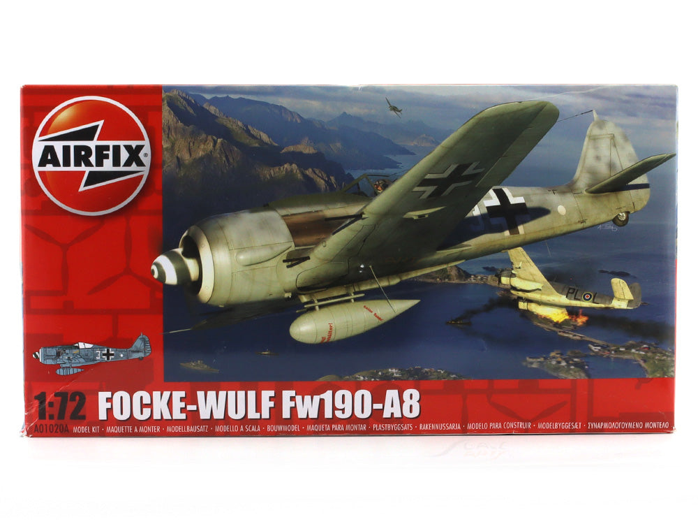 Focke Wulf Fw190-A8 1:72 Airfix plastic model kit fighter jet | Scale ...