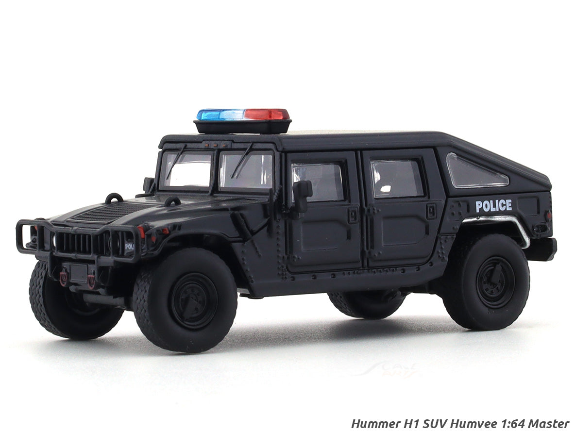 Hummer H1 / Humvee Police Black 1:64 Master diecast scale model car ...