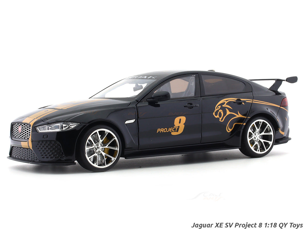 Jaguar XE SV Project 8 black 1:18 QY Toys diecast scale model car ...