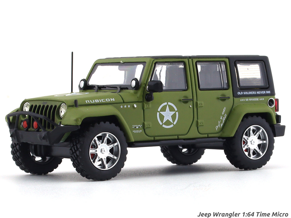 Jeep Wrangler green 1:64 Time Micro diecast scale model car | Scale ...