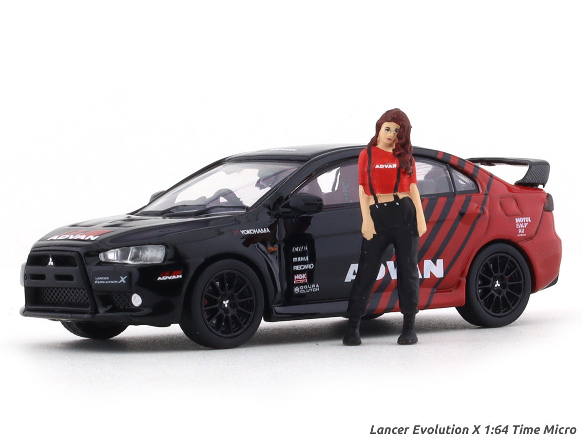 Lancer Evolution X Advan with figure 1:64 Time Micro diecast scale ...