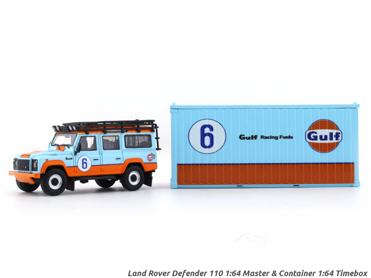 Land Rover Defender 110 Gulf & Container set 1:64 Master diecast scale ...