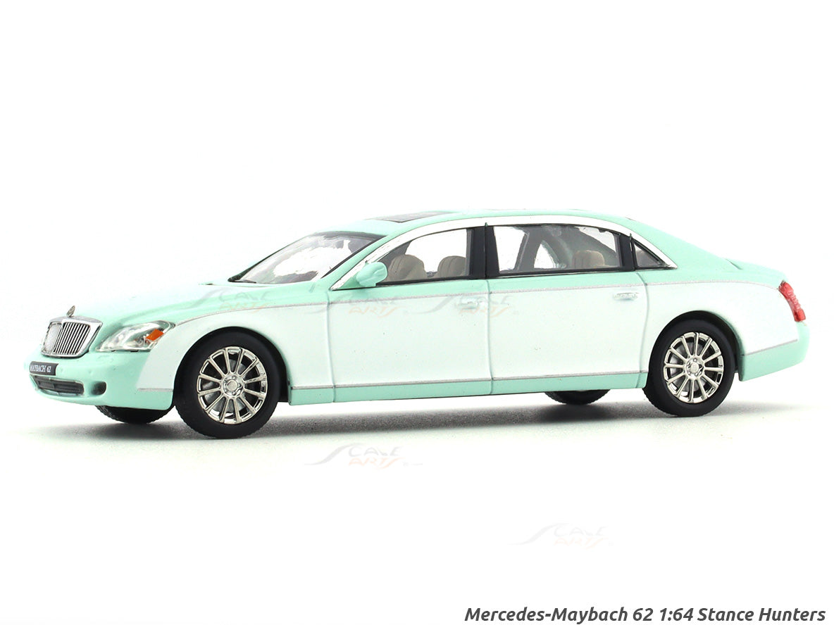 Mercedes-Maybach 62 Blue White 1:64 Stance Hunters diecast scale model ...