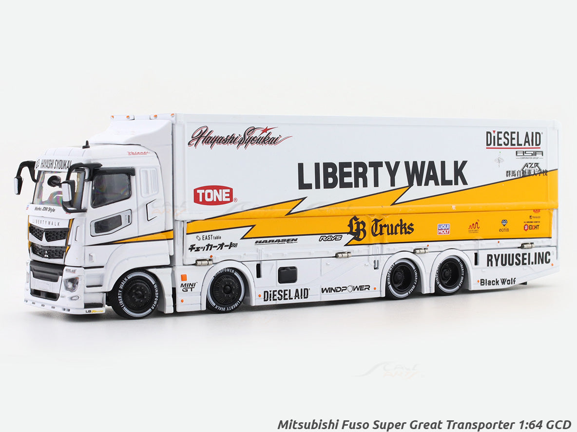 Mitsubishi Fuso Super Great Transporter Set 1:64 GCD diecast scale ...
