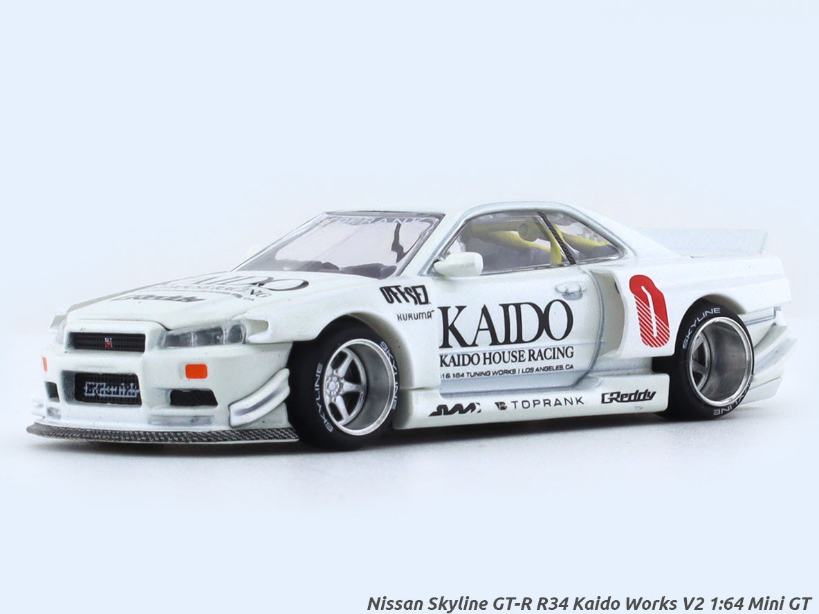 Nissan Skyline GT-R R34 Kaido Works V2 1:64 Mini GT diecast scale model car | Scale Arts India