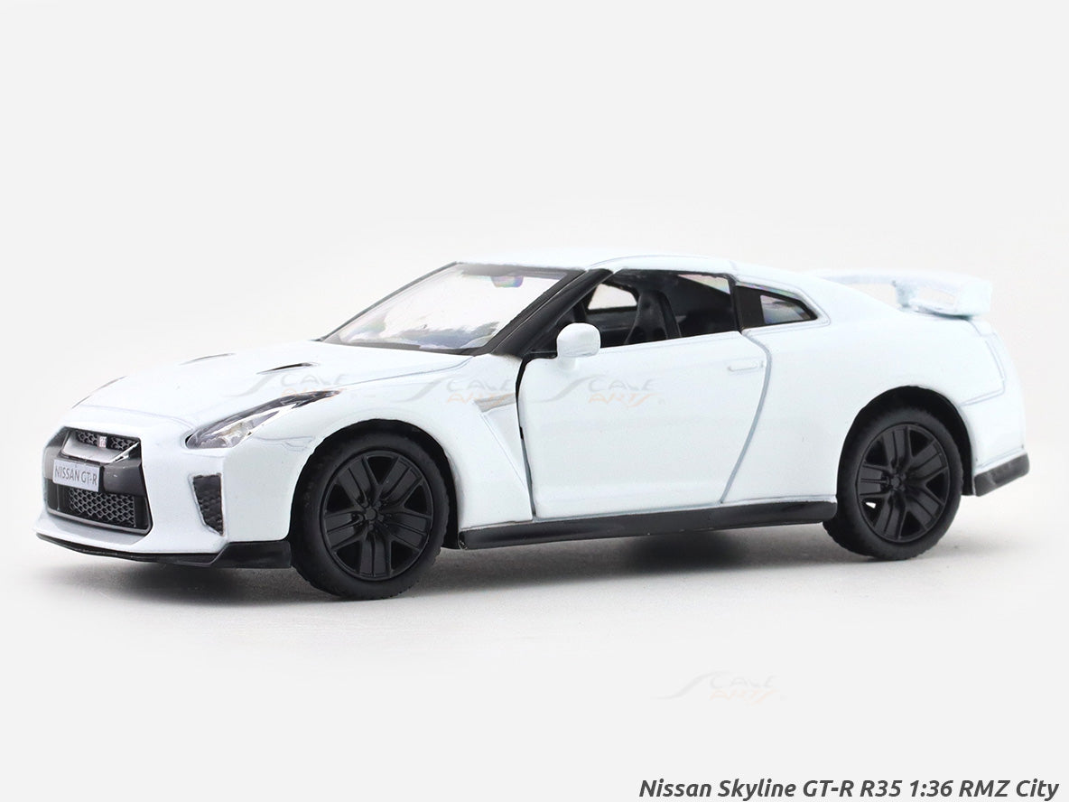 Nissan Skyline GT-R R35 white 1:33-42 RMZ City licensed pull back car ...
