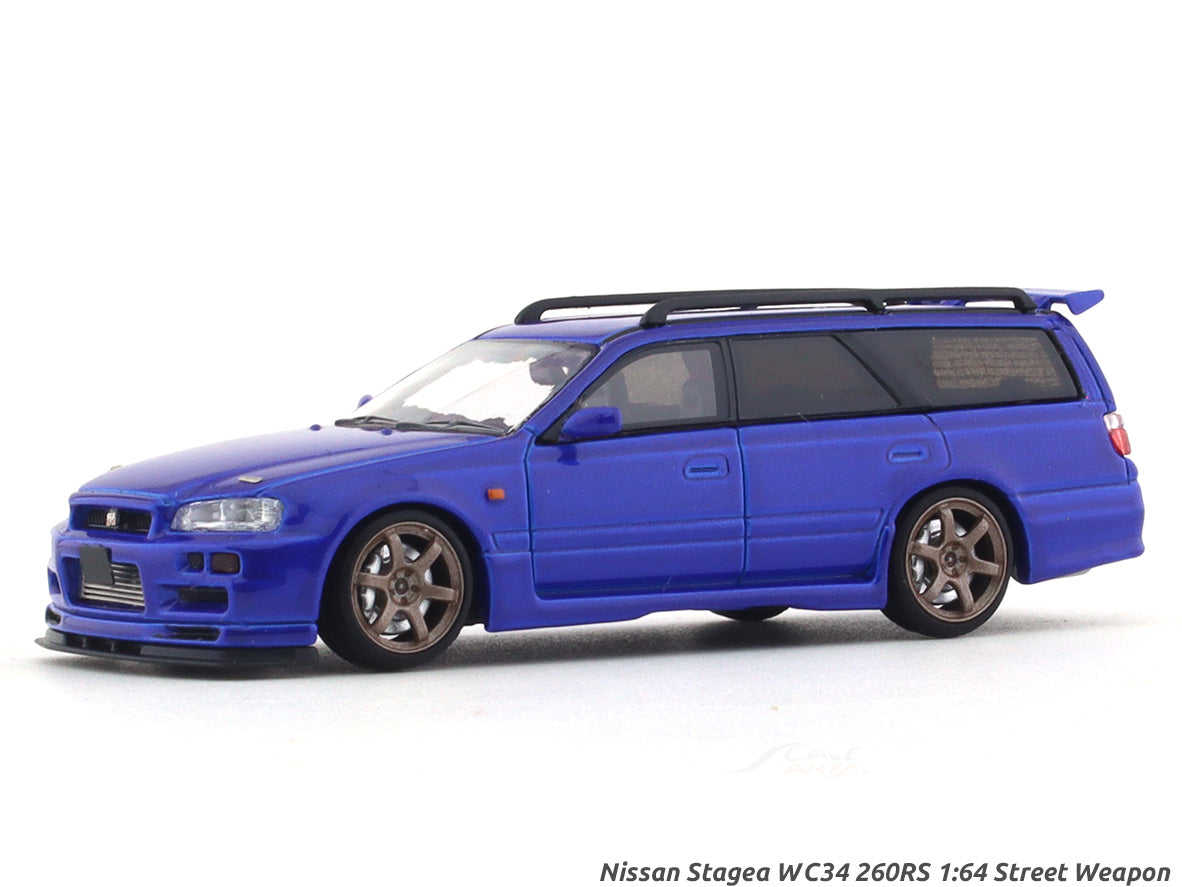 Nissan Stagea WC34 260RS blue 1:64 Street Weapon diecast scale model ...