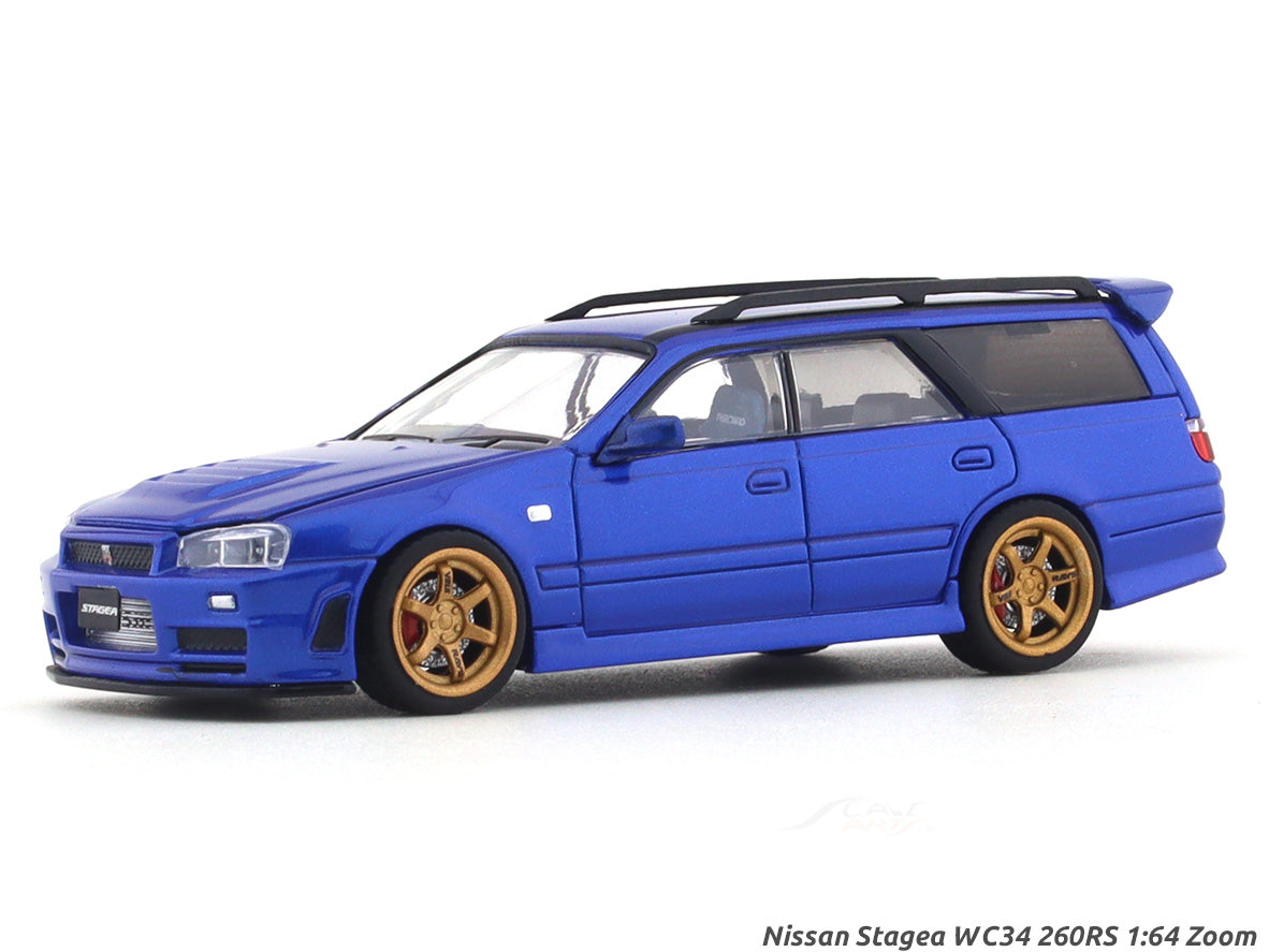 Nissan Stagea WC34 260RS blue 1:64 Zoom diecast scale model collectible ...