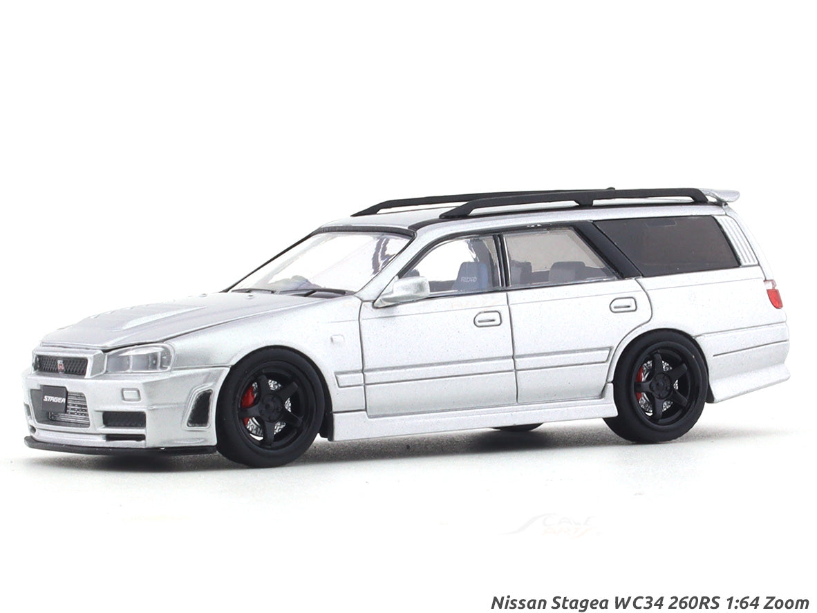 Nissan Stagea WC34 260RS silver 1:64 Zoom diecast scale model ...