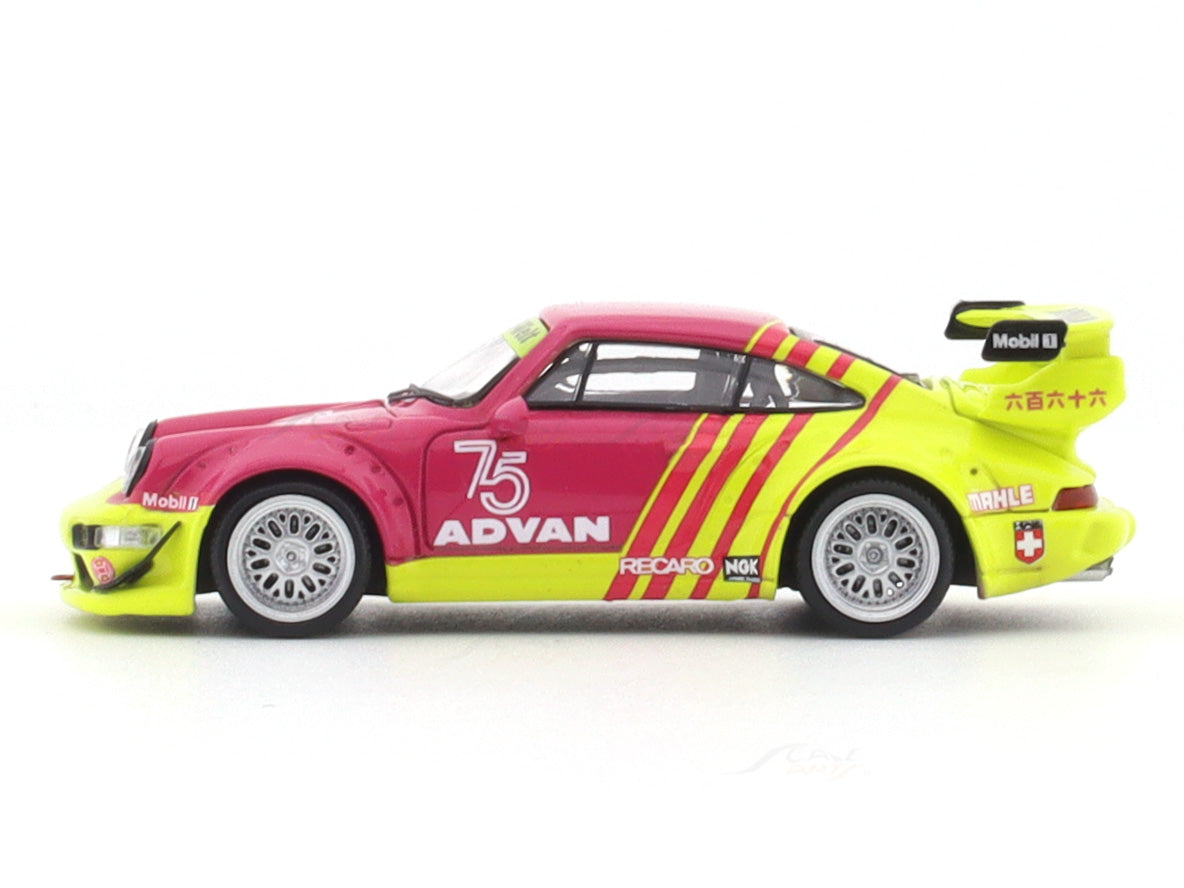 Porsche 964 RWB Advan 75 with figure 1:64 Mini Station diecast scale ...