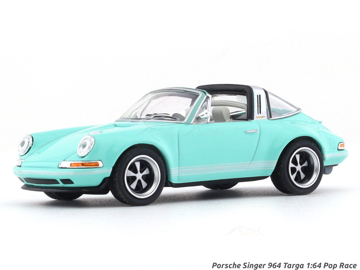 Porsche Singer 964 Targa Tiffany Blue 1:64 Pop Race diecast scale model ...