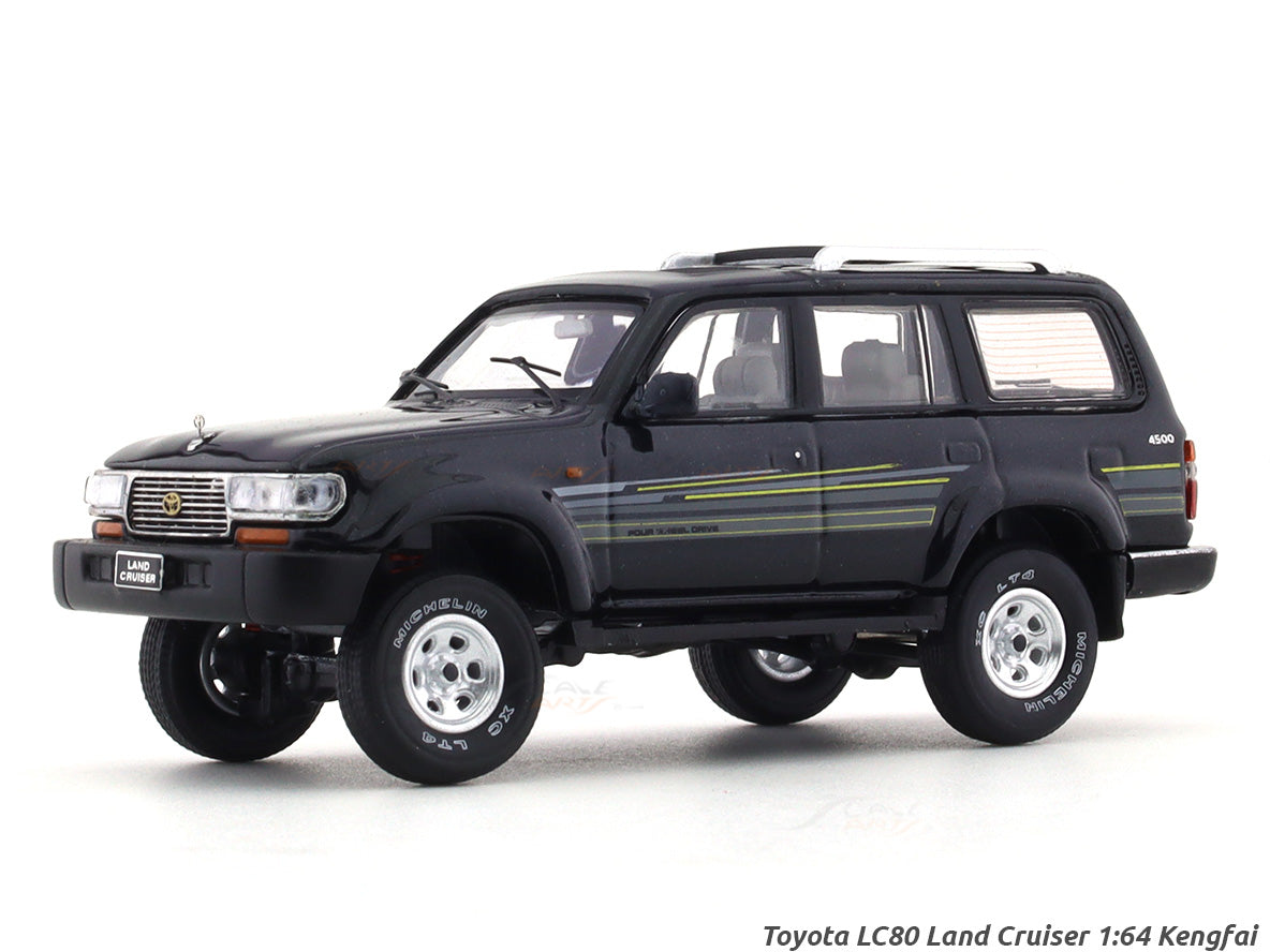 Toyota LC80 Land Cruiser black 1:64 Kengfai diecast scale model car ...