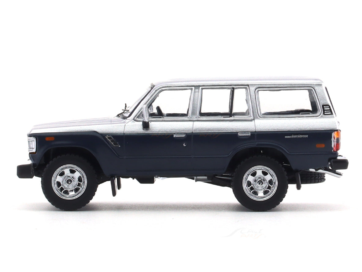 Toyota Land Cruiser LC60 blue silver 1:64 GCD diecast scale model ...