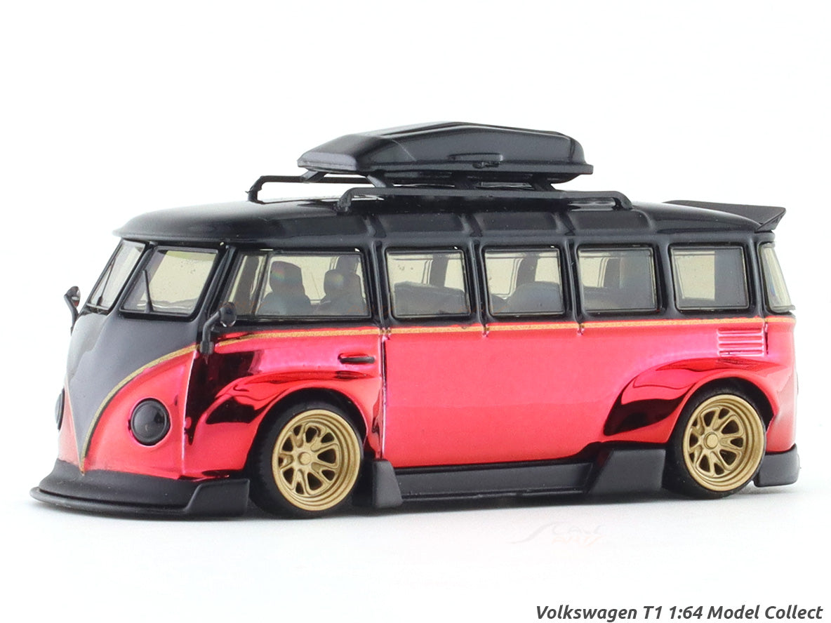 Volkswagen T1 red black 1:64 Model Collect diecast scale model car ...