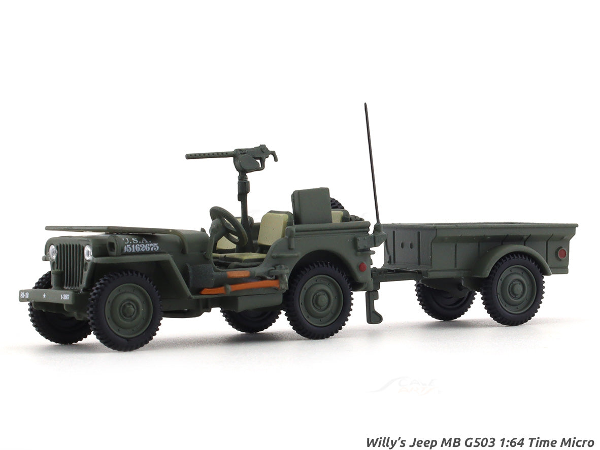 Willy’s Jeep MB G503 with trailer 1:64 Time Micro diecast scale model ...