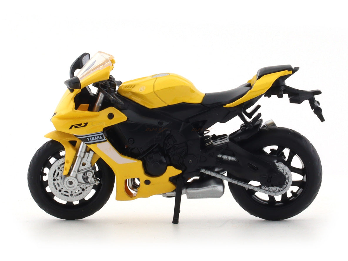 Yamaha YZF-R1 yellow 1:18 MSZ licensed diecast scale model bike ...