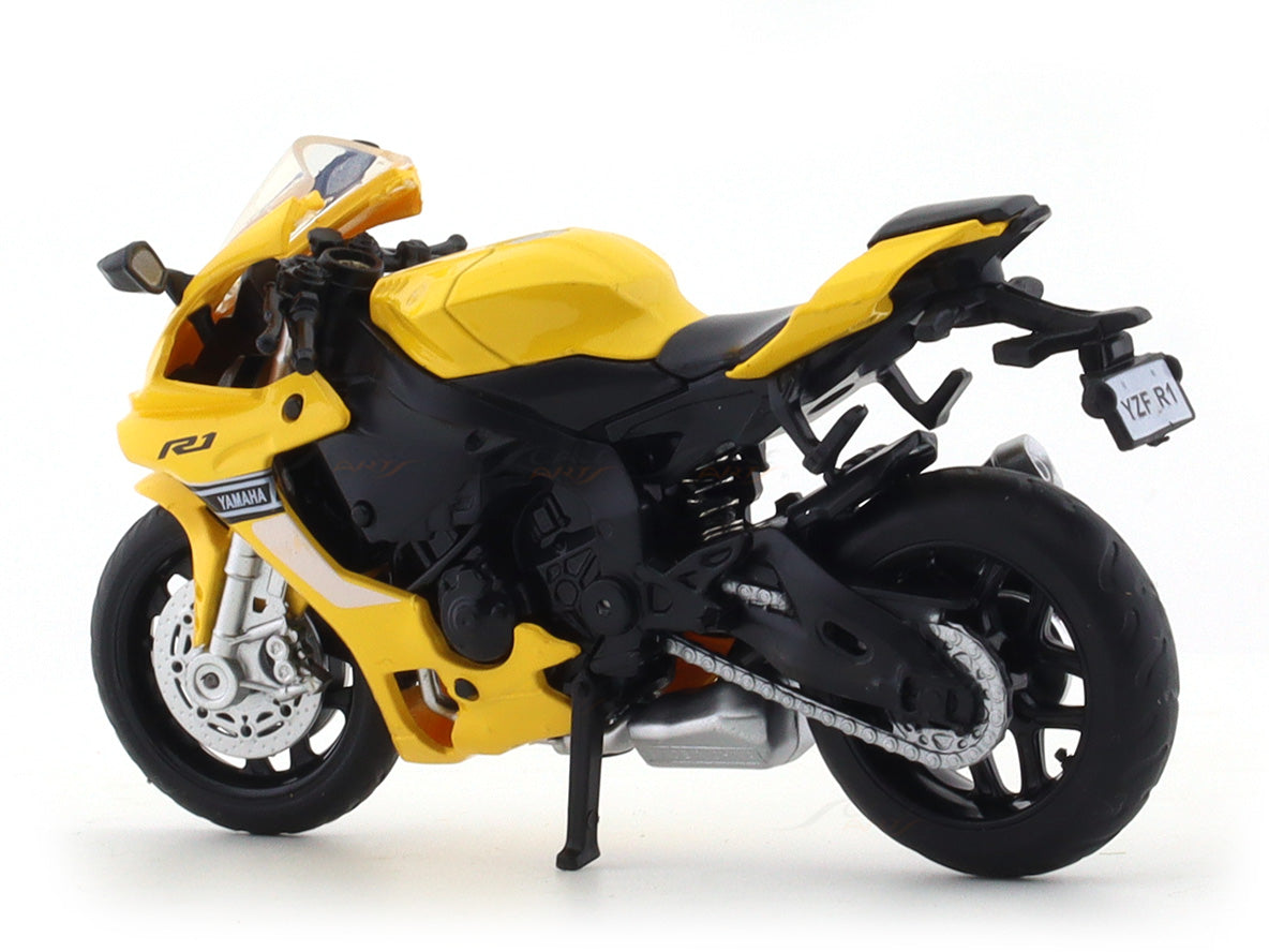 Yamaha YZF-R1 yellow 1:18 MSZ licensed diecast scale model bike ...
