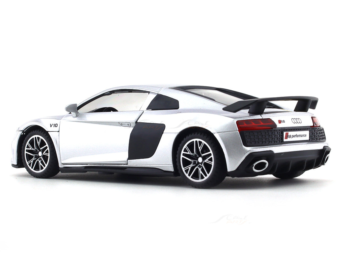 Audi R8 V10 Plus silver 1:32 diecast toy car alloy toy | Scale Arts India