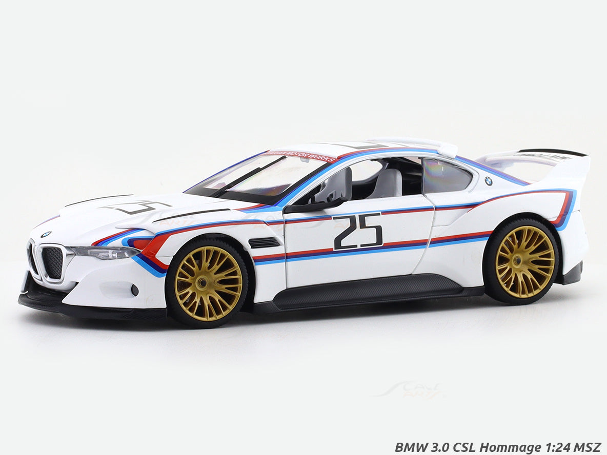 BMW 3.0 CSL Hommage white 1:24 MSZ licensed diecast Scale Model car ...