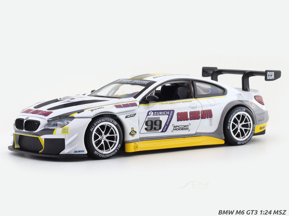 BMW M6 GT3 white 1:24 MSZ licensed diecast Scale Model car collectible ...