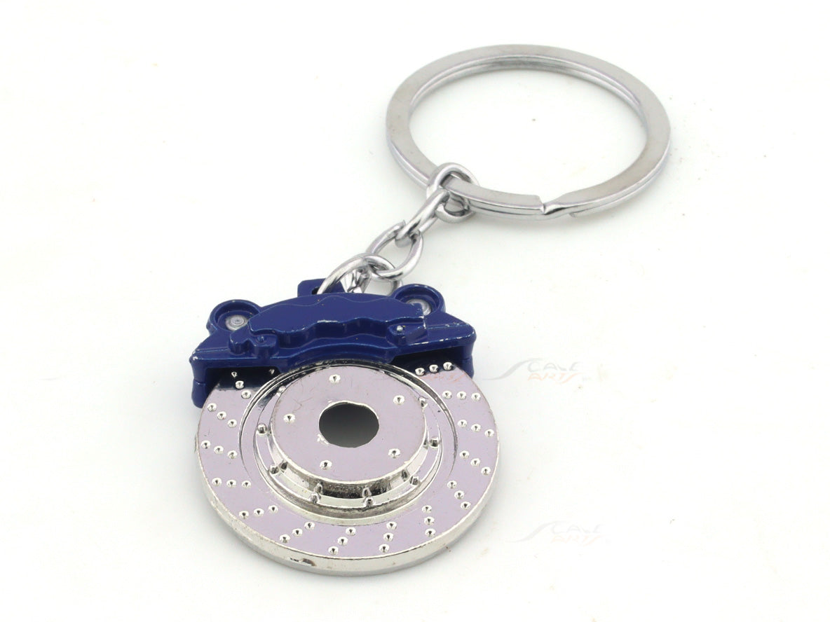 Brake Disc and Caliper blue metal keyring / keychain | Scale Arts India