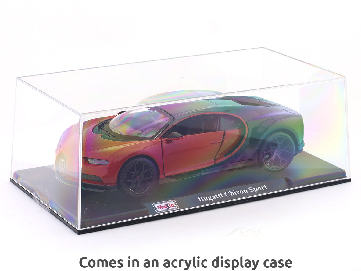 Bugatti Chiron Sport Red 1:24 Maisto with Acrylic Case Licensed Diecast ...